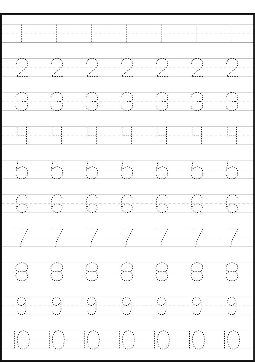 Practice Tracing Numbers Printable Tracing Numbers